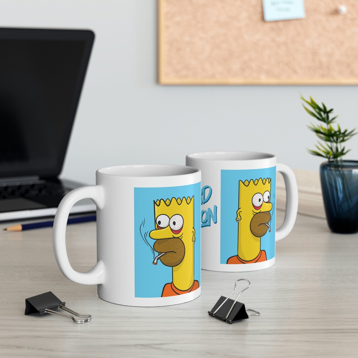 Bart Simpsons Coffee Mug With Bart Simpson Bad Bart Simpson Mug Work ...
