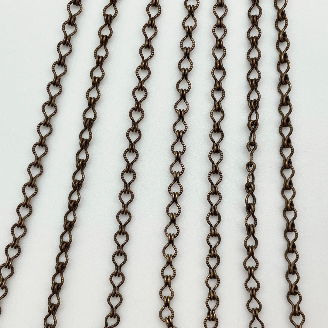 Antique Brass Chain, Open Links, 3mm Ladder Chain, Jewelry Chain ...