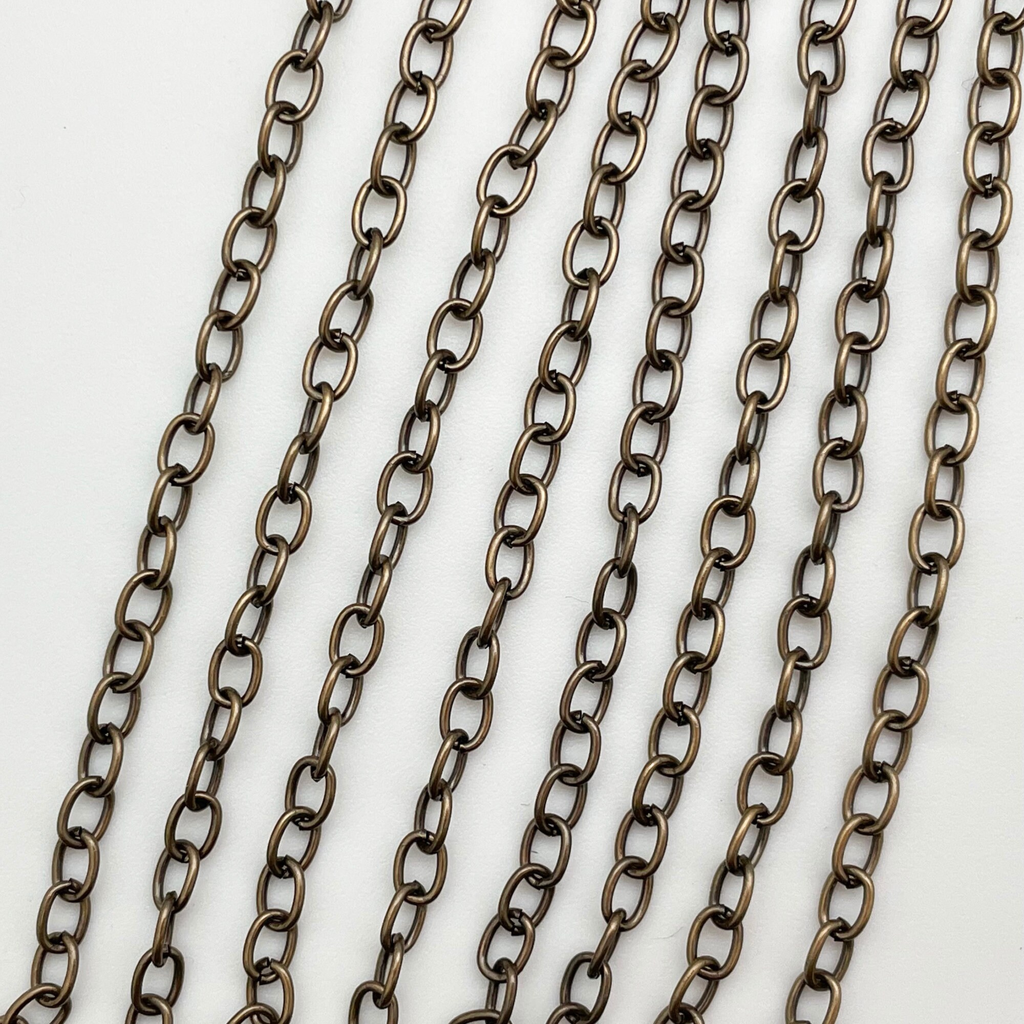 Antique Brass Chain, Open Links, 3mm Cable Chain, Extender Chain ...