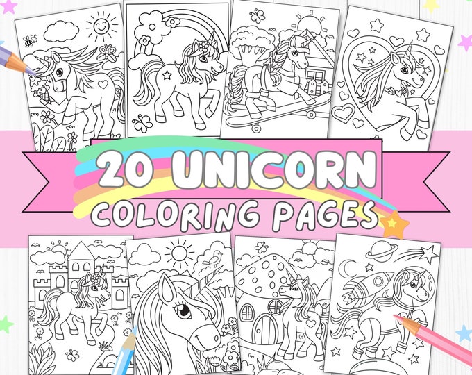 Cute Unicorn Coloring Pages for Kids, Unicorn Coloring Pages, Easy ...
