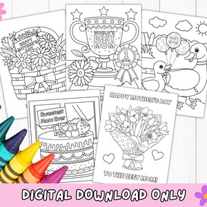 Mothers Day Coloring, Mothers Day Coloring for Kids, Easy Coloring ...