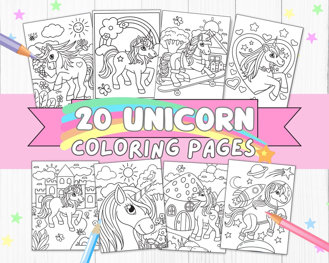 Cute Unicorn Coloring Pages for Kids, Unicorn Coloring Pages, Easy ...