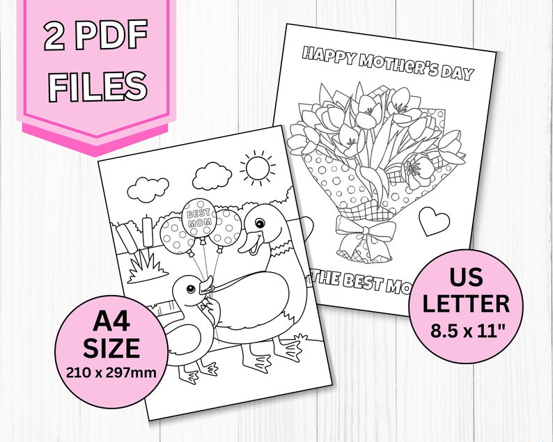 Mothers Day Coloring, Mothers Day Coloring for Kids, Easy Coloring ...