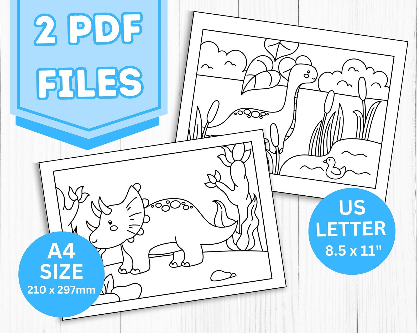 Easy Dinosaur Coloring Pages for Kids Toddlers Preschoolers Toddlers ...