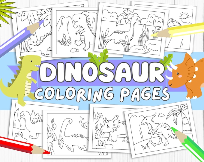 Easy Dinosaur Coloring Pages for Kids Toddlers Preschoolers Toddlers ...