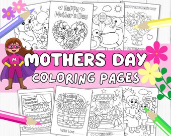 Mothers Day Coloring, Mothers Day Coloring for Kids, Easy Coloring ...