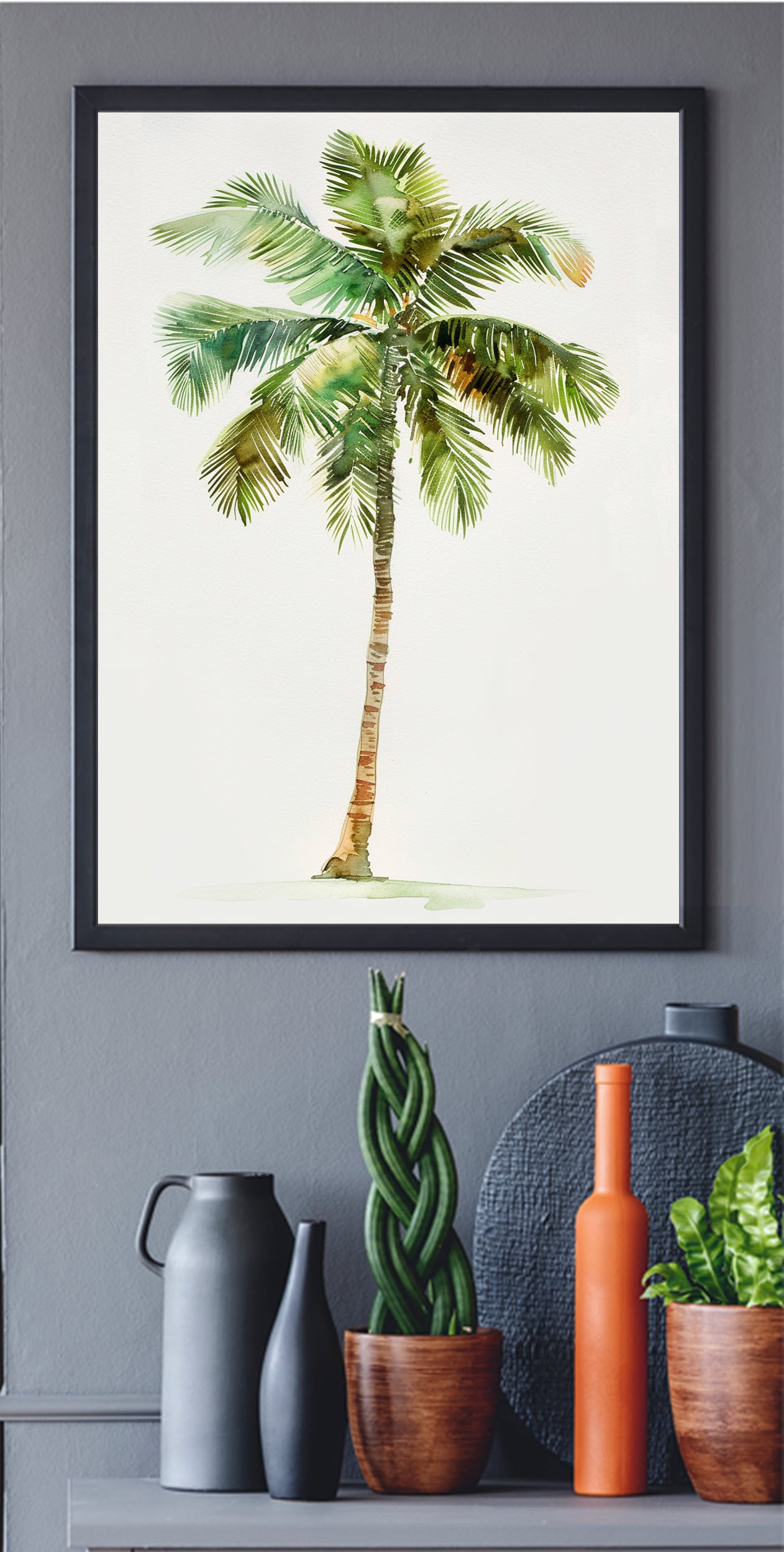 Watercolor Palm Tree Poster - Tropical Beach Art Print - Etsy