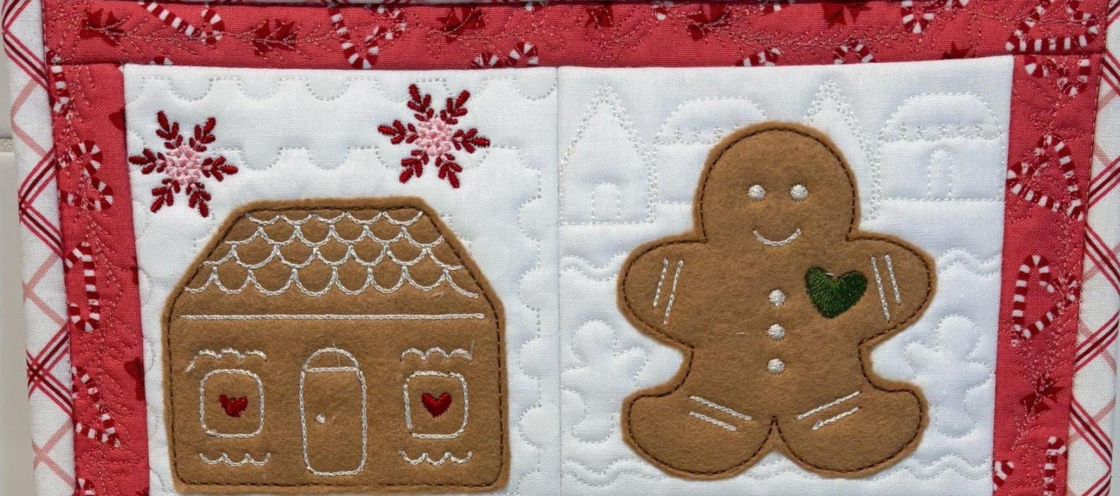 Handmade Embroidered Gingerbread Wall Hanging/table Topper 9.5"x10" - Etsy