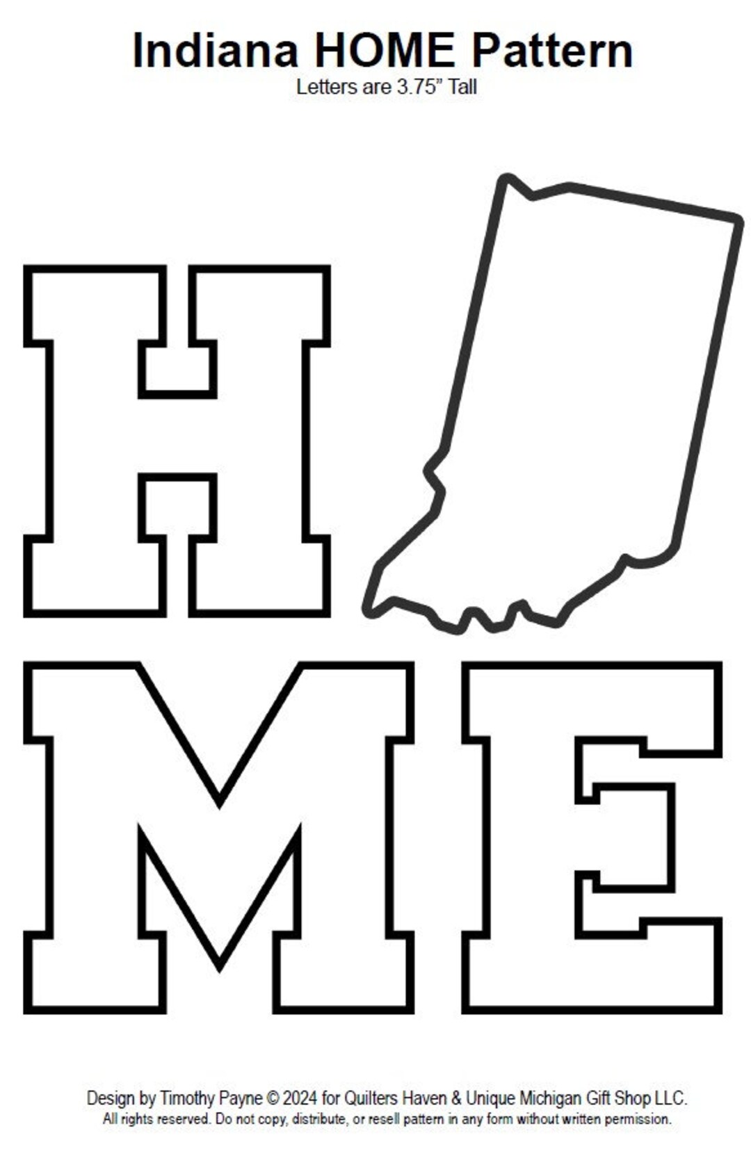 HOME Applique Pattern - Indiana, Crafting, Quilting - Etsy