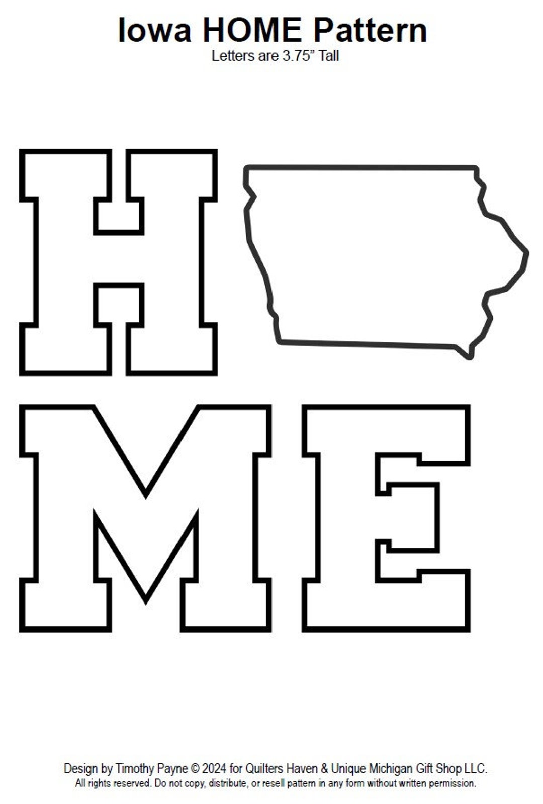 HOME Applique Pattern - Iowa, Crafting, Quilting - Etsy