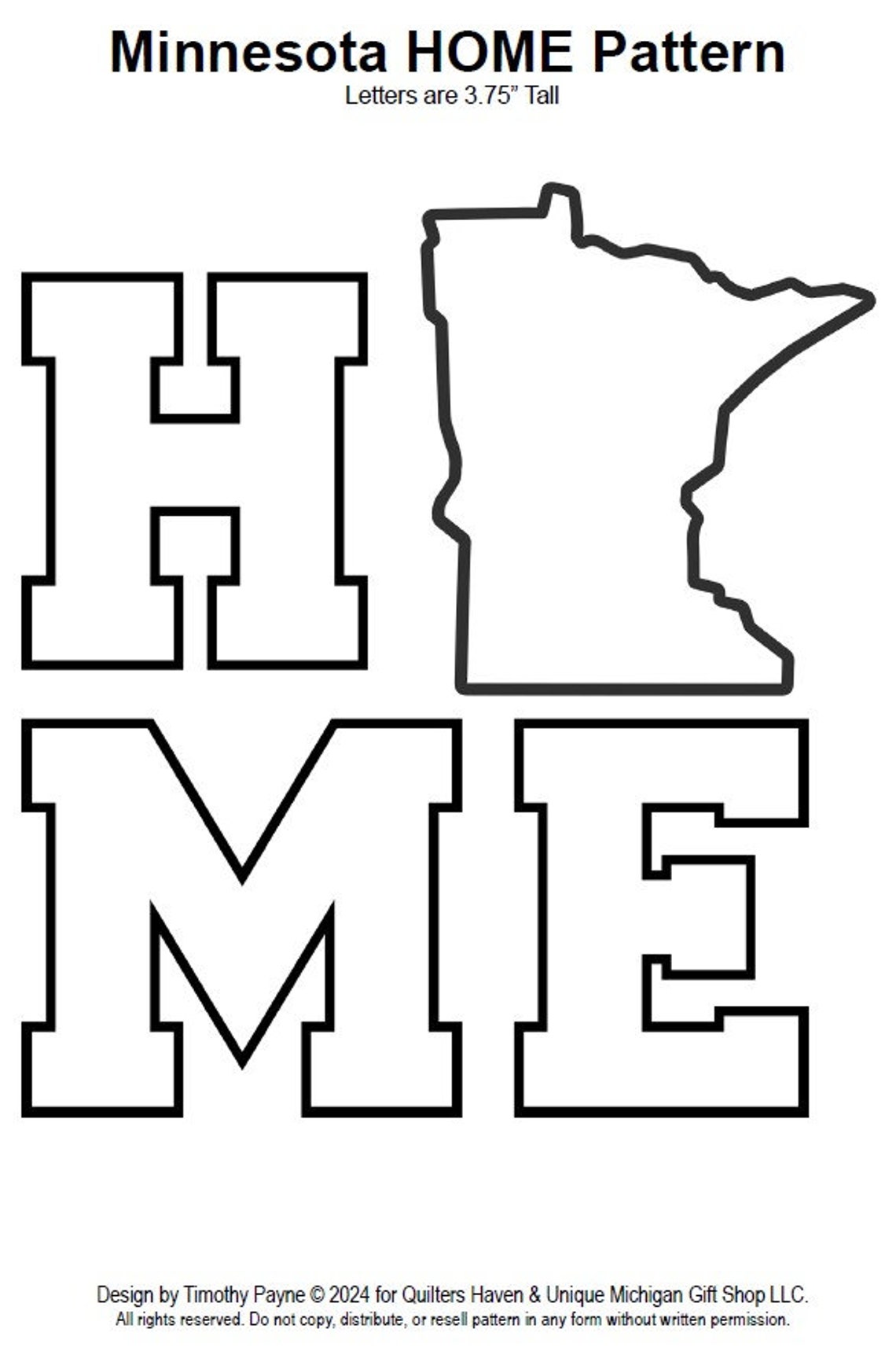 HOME Applique Pattern - Minnesota, Crafting, Quilting - Etsy