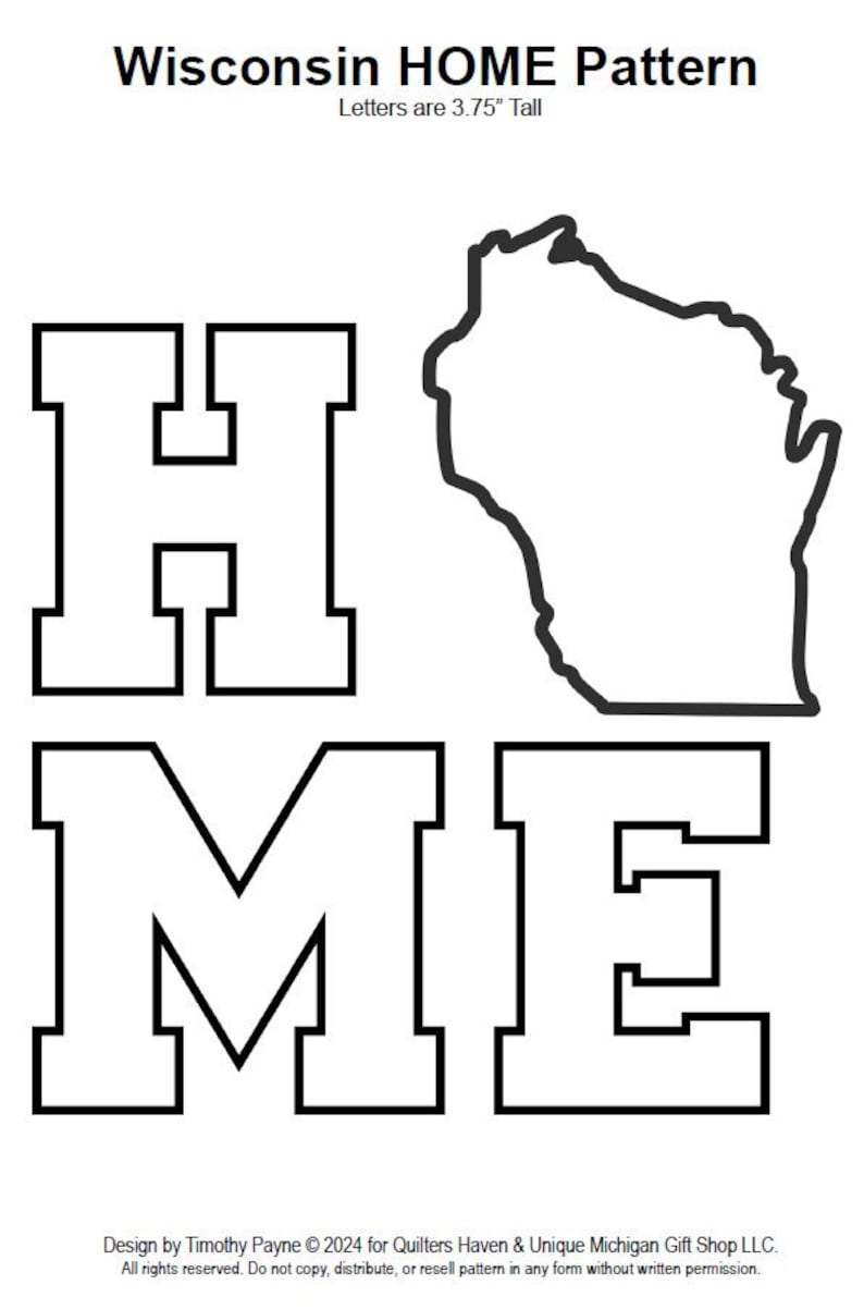 HOME Applique Pattern - Wisconsin, Crafting, Quilting - Etsy