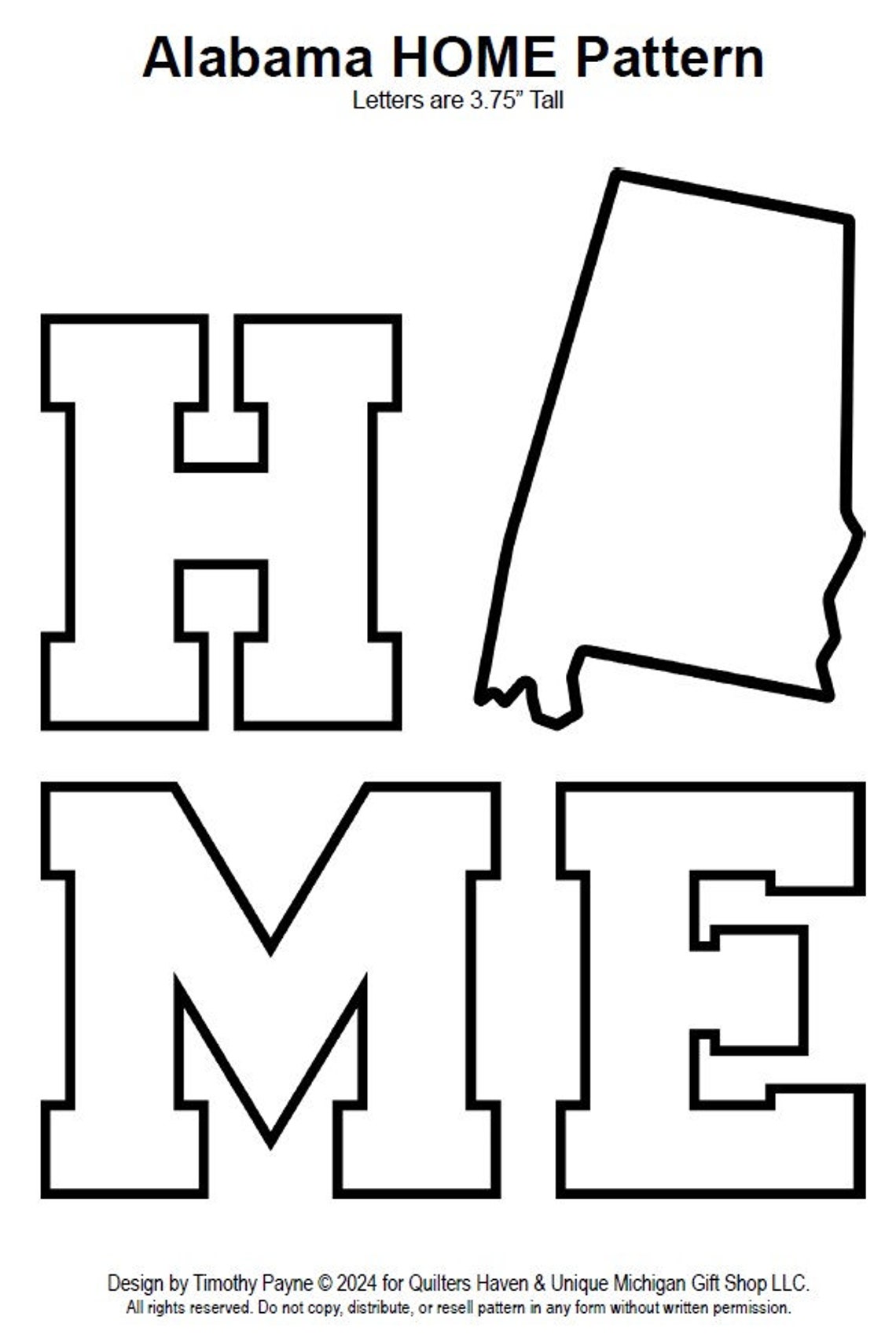 HOME Applique Pattern - Alabama, Crafting, Quilting - Etsy