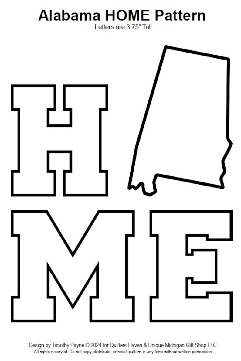 HOME Applique Pattern - Alabama, Crafting, Quilting - Etsy