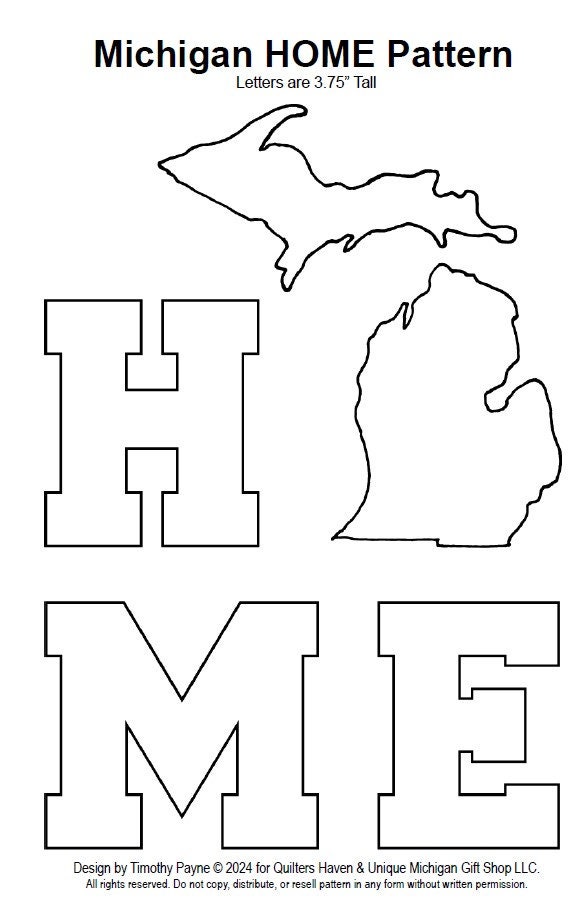 HOME Applique Pattern - Michigan, Crafting, Quilting - Etsy