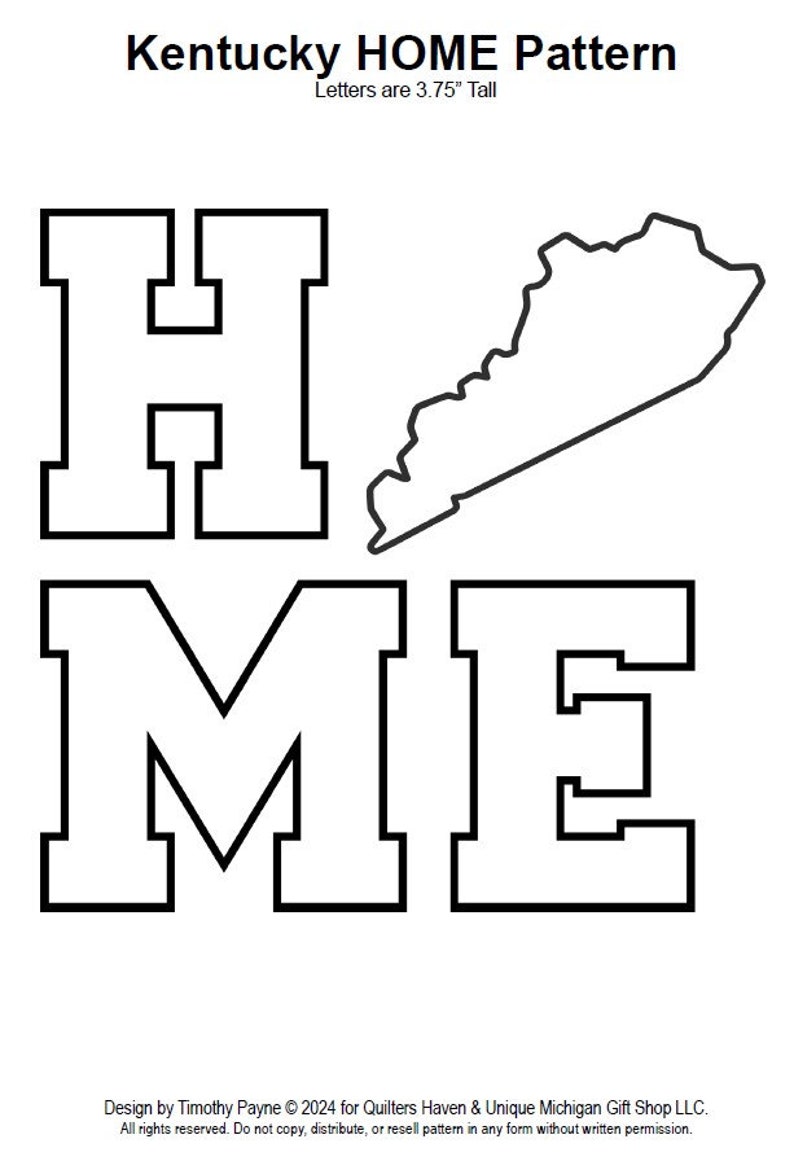 HOME Applique Pattern - Kentucky, Crafting, Quilting - Etsy