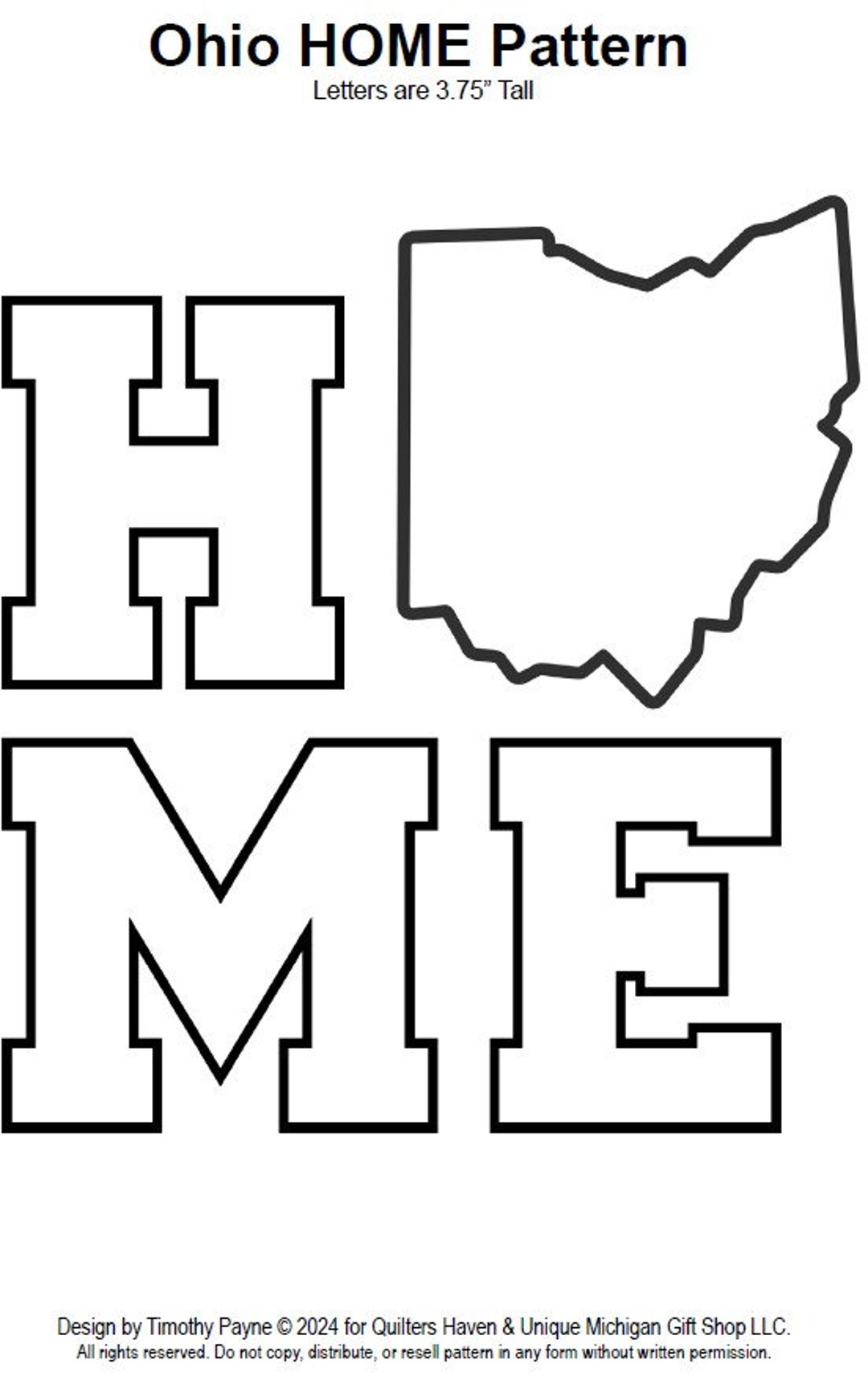 HOME Applique Pattern - Ohio, Crafting, Quilting - Etsy