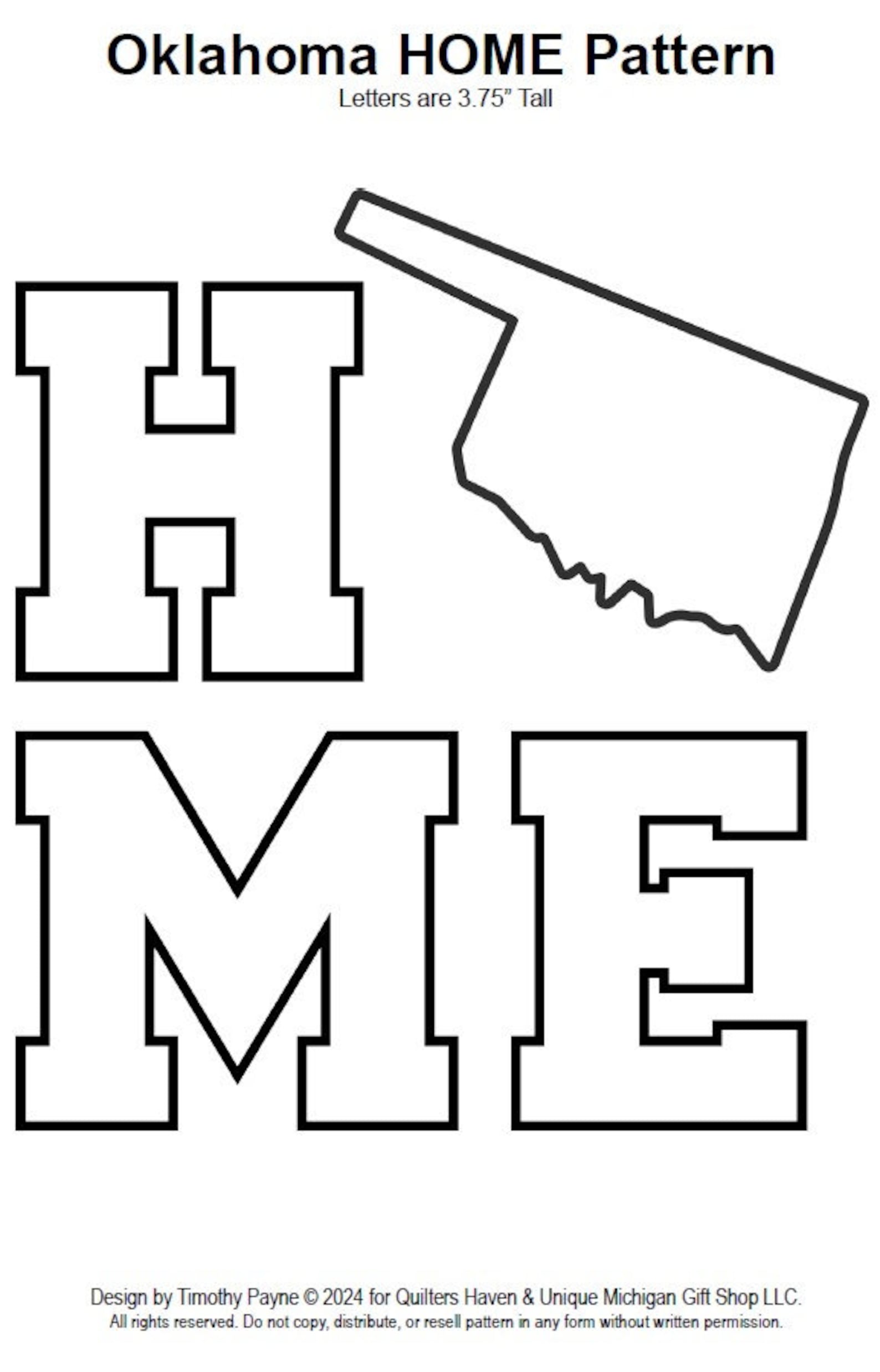 HOME Applique Pattern - Oklahoma, Crafting, Quilting - Etsy