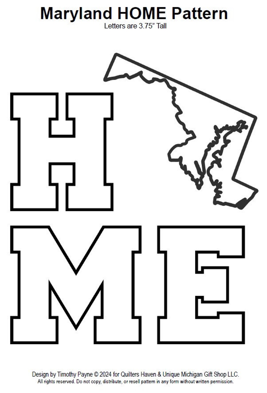 HOME Applique Pattern - Maryland, Crafting, Quilting - Etsy