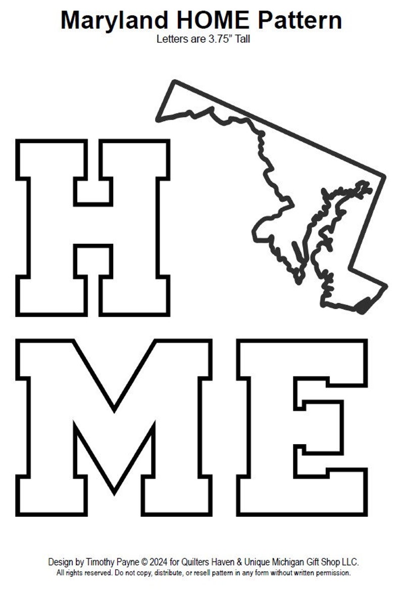 HOME Applique Pattern - Maryland, Crafting, Quilting - Etsy