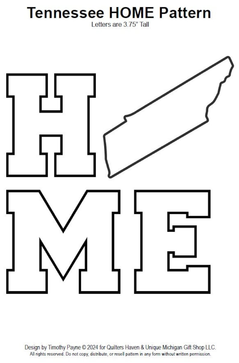 HOME Applique Pattern - Tennessee, Crafting, Quilting - Etsy