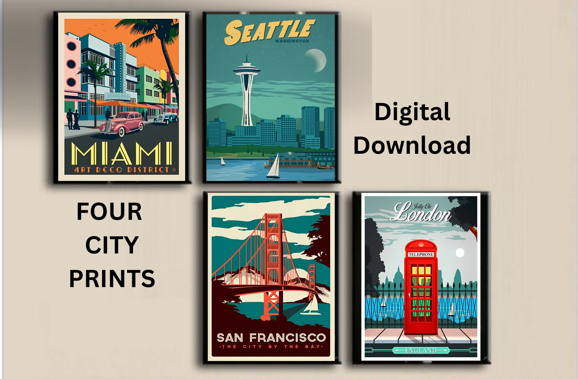 Art Deco City Poster