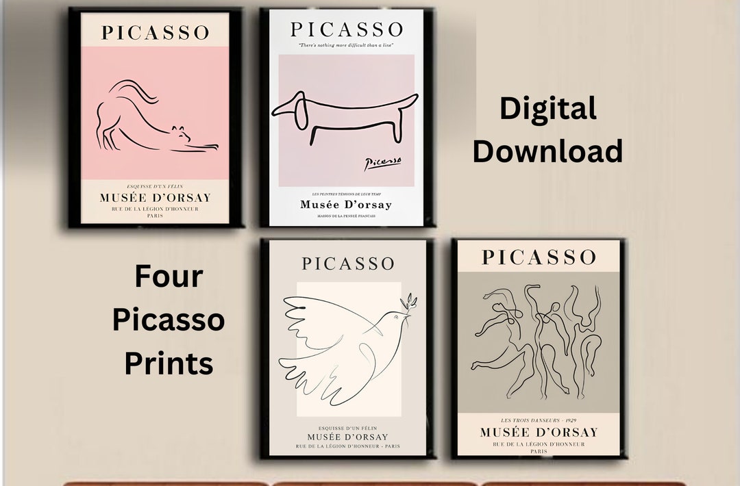 PICASSO Posters - FOUR Pablo Picasso Digital Downloads - Art Deco ...