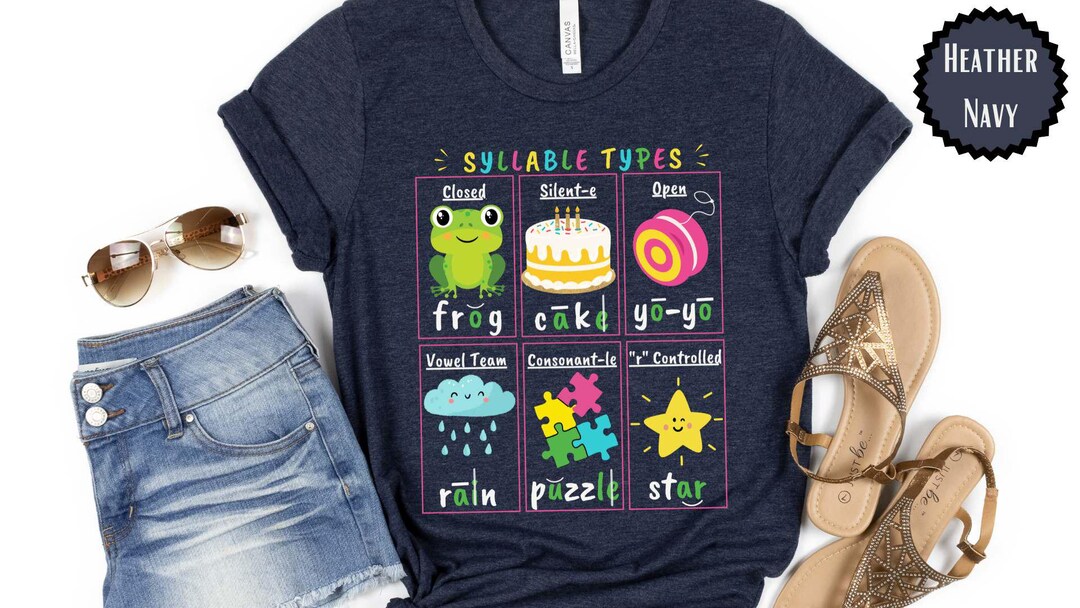 Reading Teacher Shirt Syllable Types Phonics T-shirt Reading Teacher ...