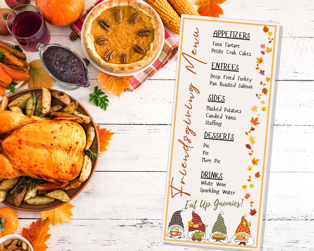 Friendsgiving Menu, Friendsgiving Ideas, Friendsgiving Dinner Menu ...