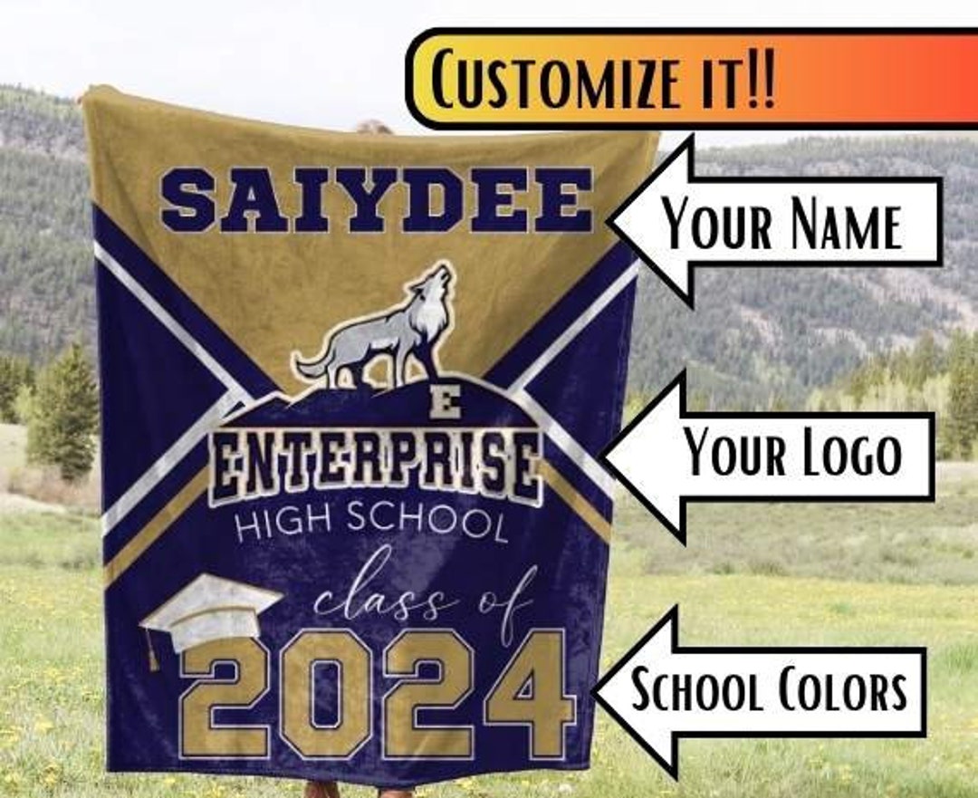 Custom Graduation Blanket Class of 2024 Senior Personalized Graduate ...
