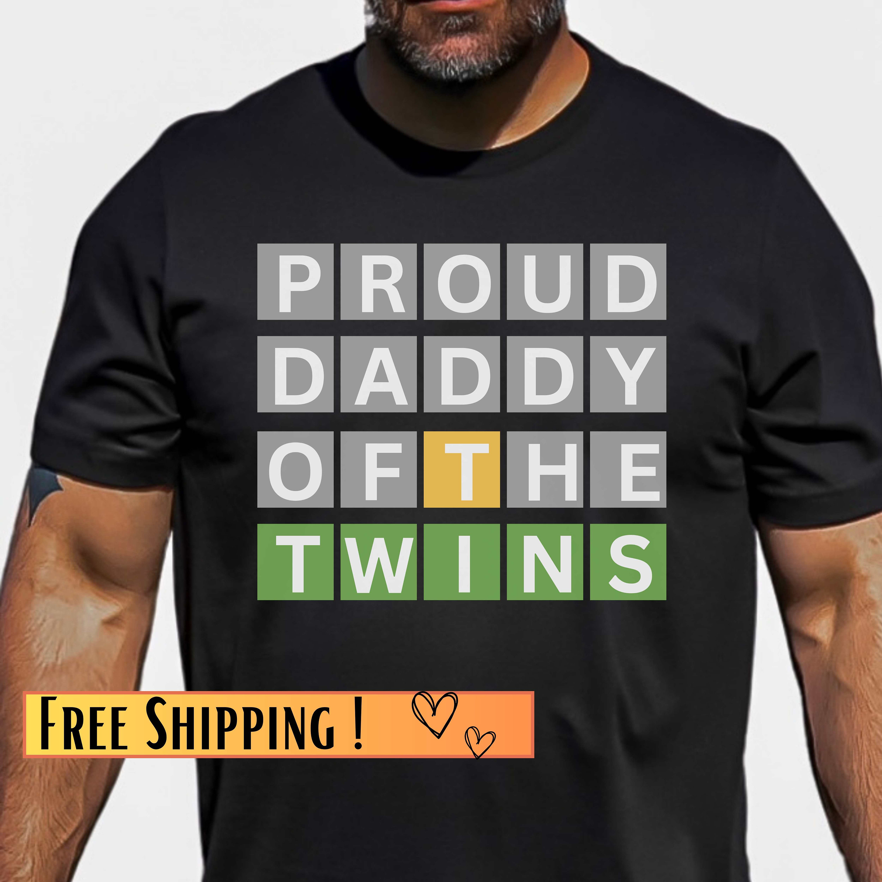 Twin Dad Gift Dad of Twins Wordle Daddy Shirt Wordle Lover - Etsy
