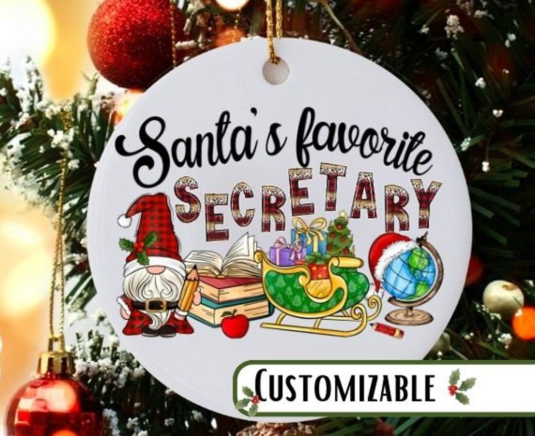School Secretary Gift, Personalized Ornament, Custom School Secretary ...