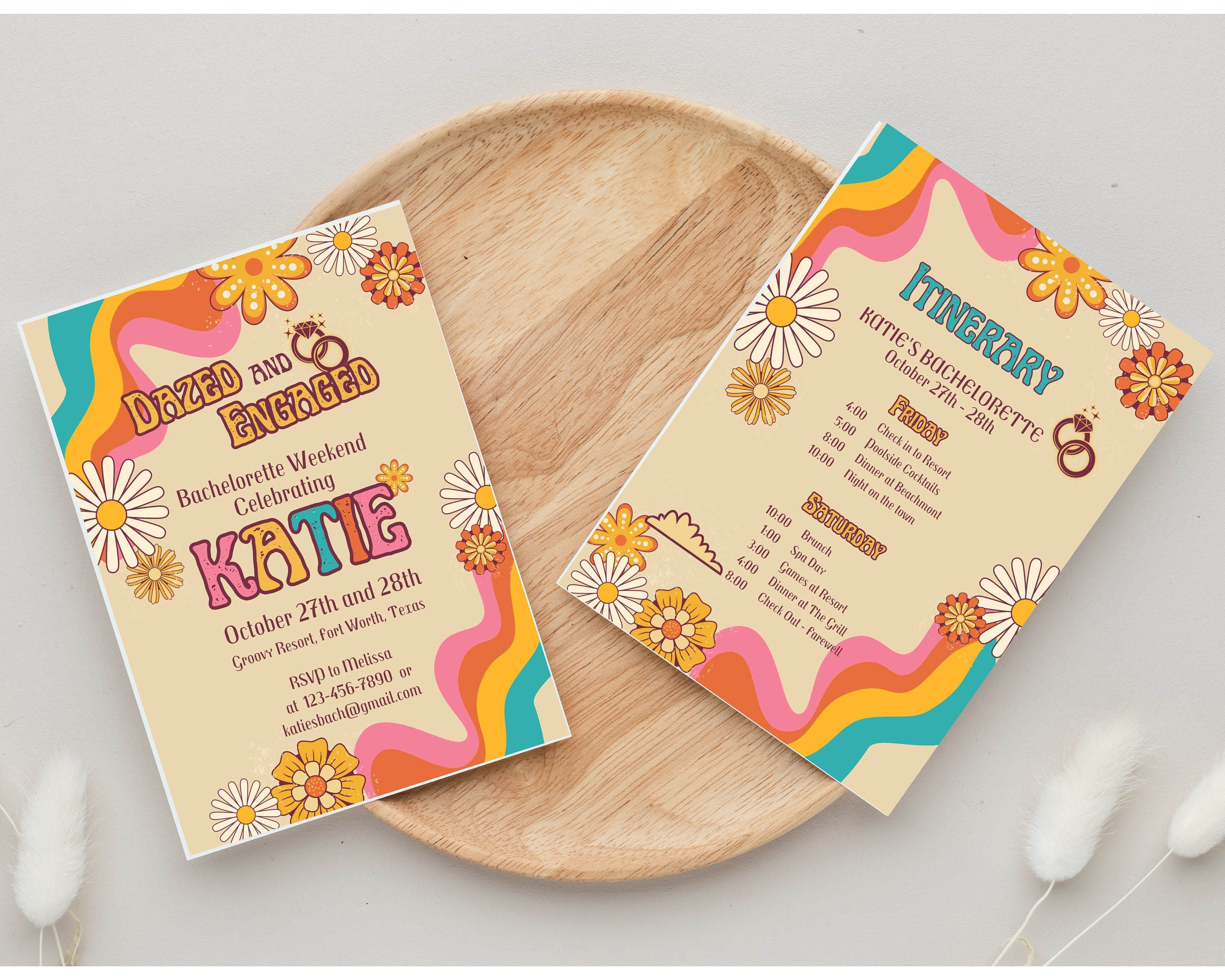 Dazed and Engaged Bachelorette Invitation and Itinerary Dazed - Etsy