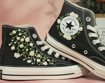 Embroidered Butterfly Converse/ Converse Custom Sun Flower Embroidery ...