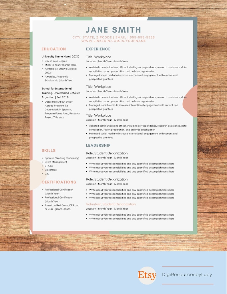 Resume Template | CV Template | Professional Resume Template | Canva ...