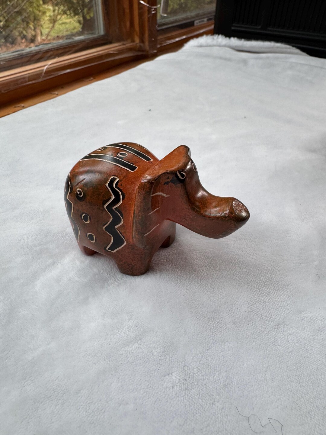 Soapstone Orange Elephant Animal Décor. Home Decoration, Office ...