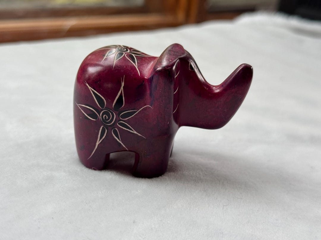 Soapstone Pink Elephant Animal Décor. Home Decoration, Office ...