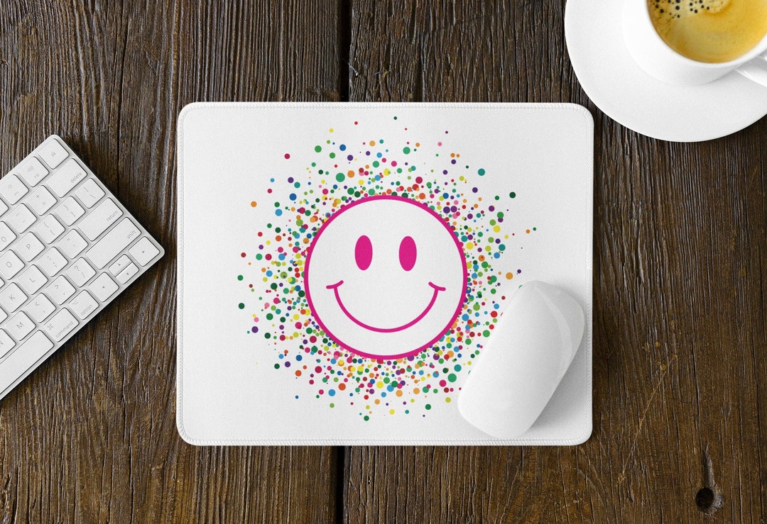 Affirmation Mouse Pad, Happiness Pride Smiley, Psychedelic Pc Mouse Pad ...