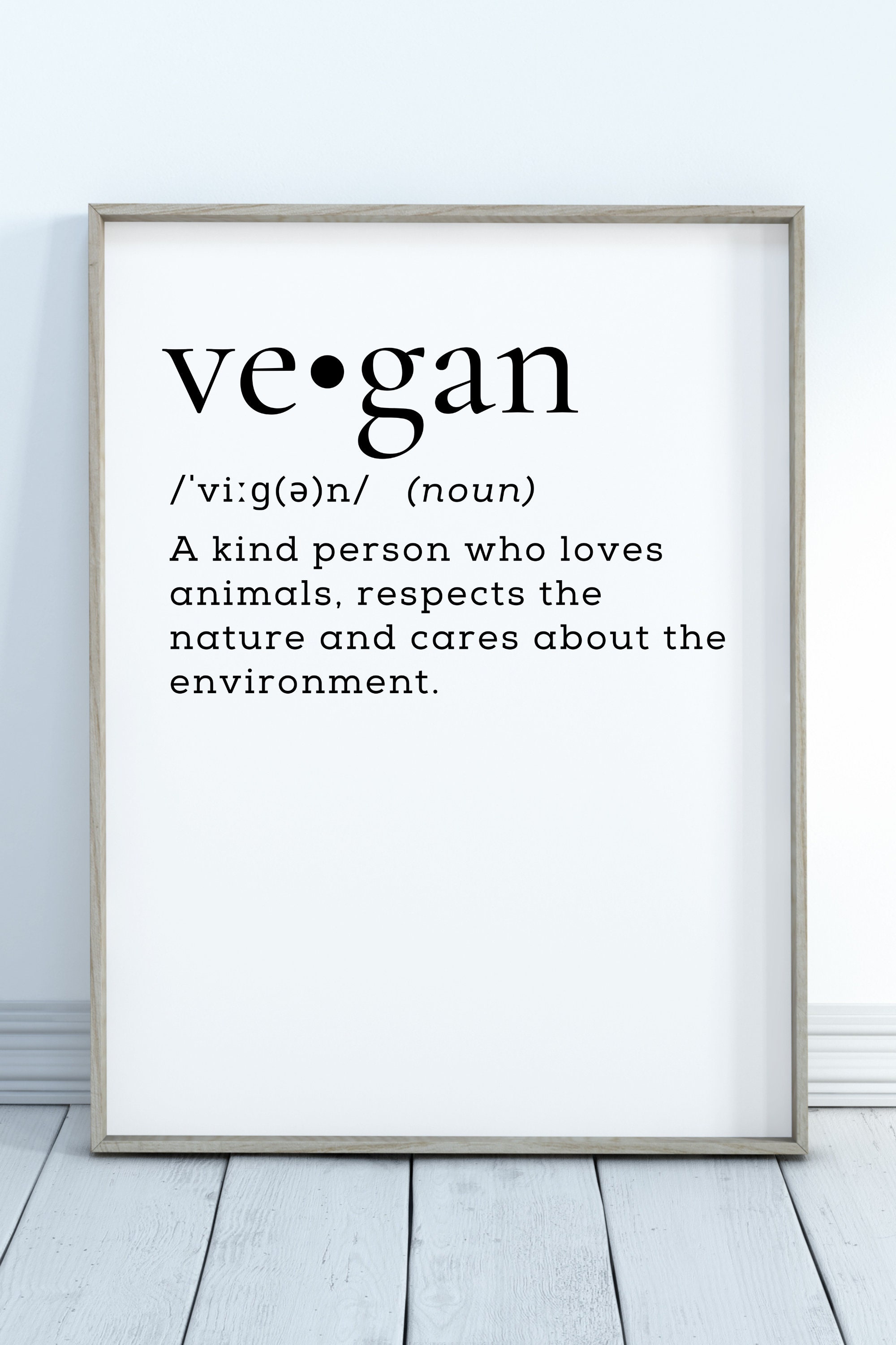 Vegan Definition Poster, Vegan Gift, Vegan Joke, Vegan Statements, Wall ...