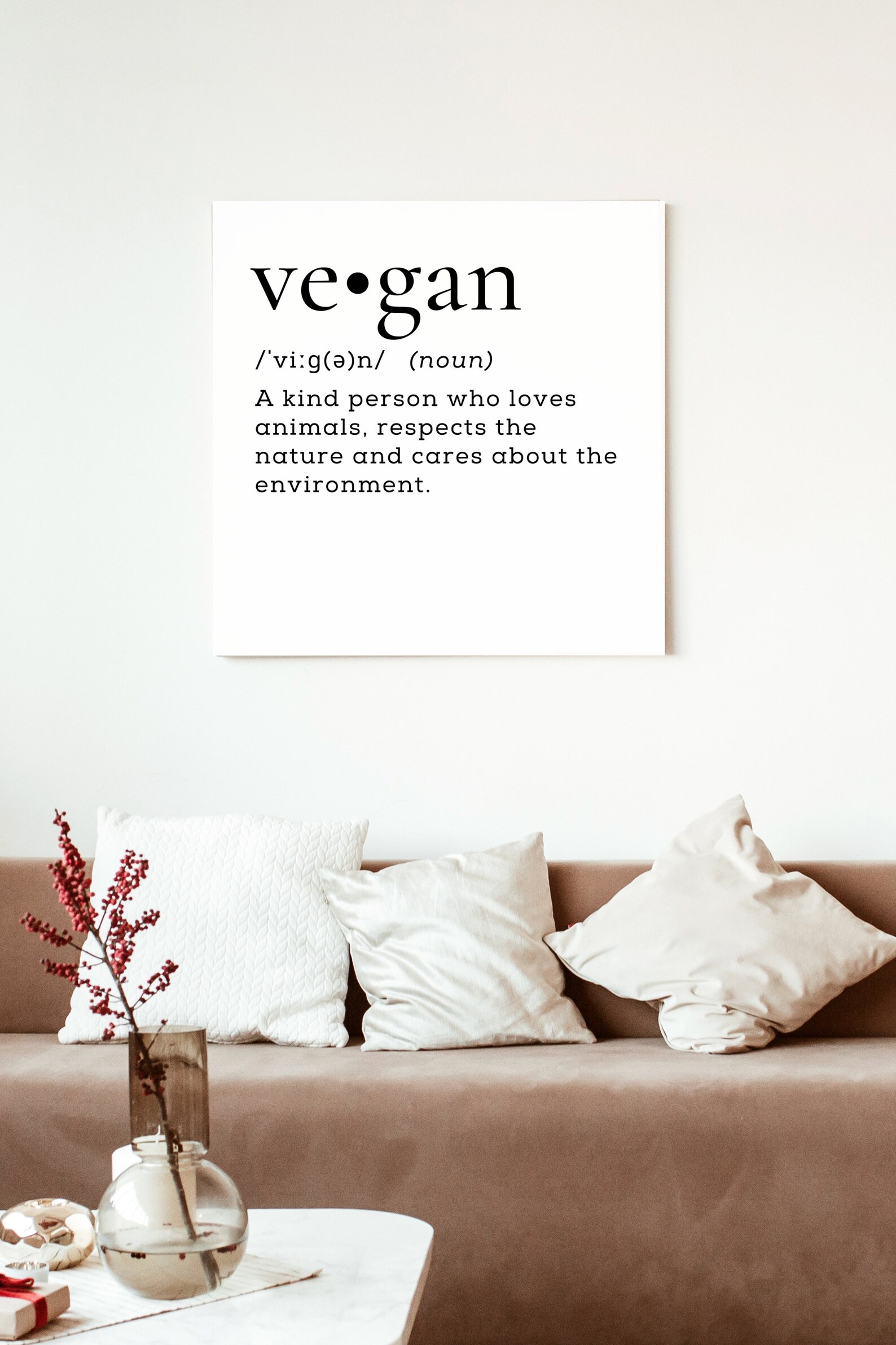 Vegan Definition Poster, Vegan Gift, Vegan Joke, Vegan Statements, Wall ...