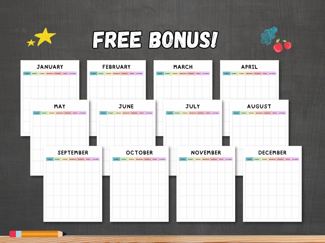 Printable Editable 2023-2024 School Planner School Calendar - Etsy