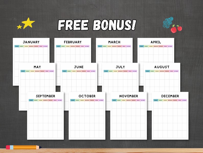 Printable Editable 2023-2024 School Planner School Calendar - Etsy