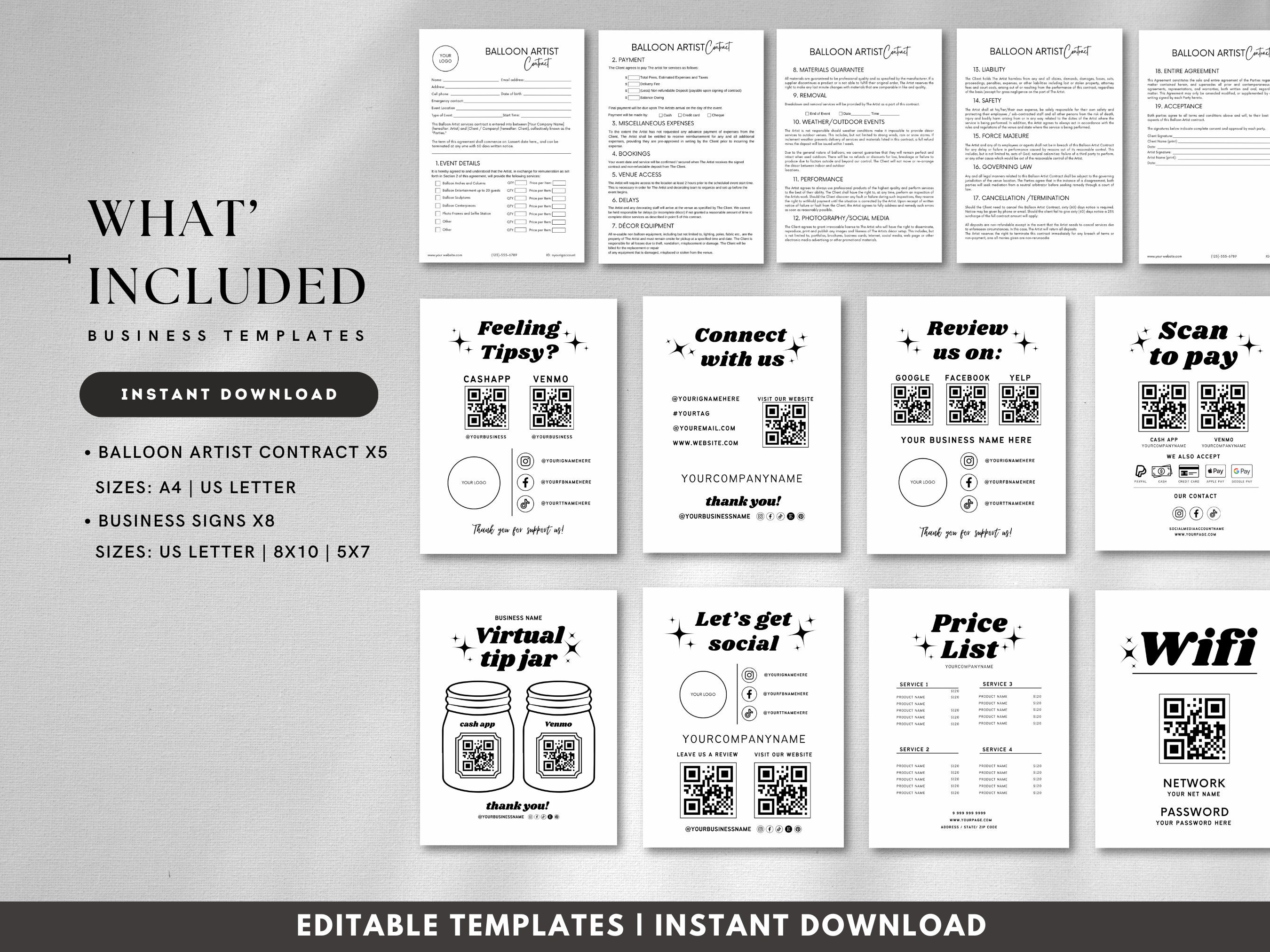 The ULTIMATE Balloon Business Bundle Balloon Artist Contract Template the-ultimate-balloon-business-bundle-balloon-artist-contract-template