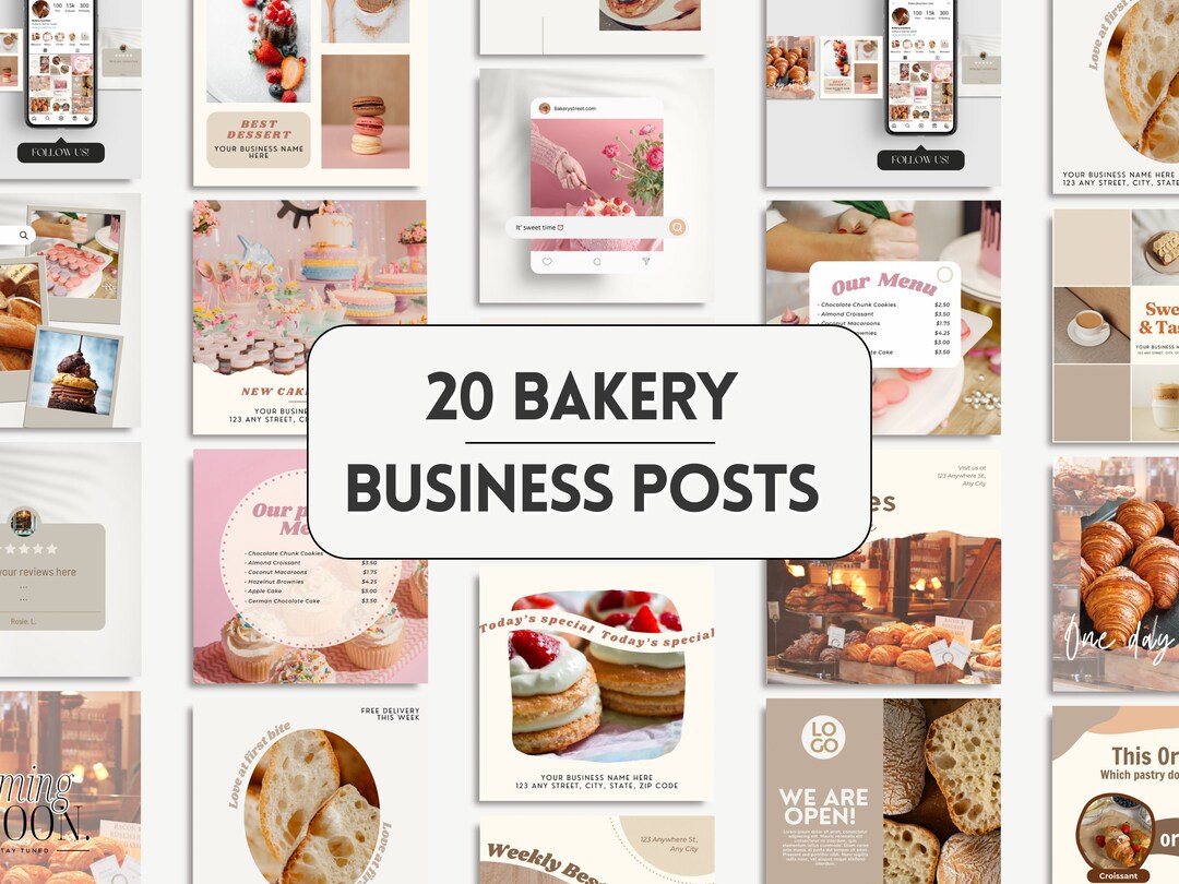 Bakery Post Template, Social Media Marketing Template for Bakery ...