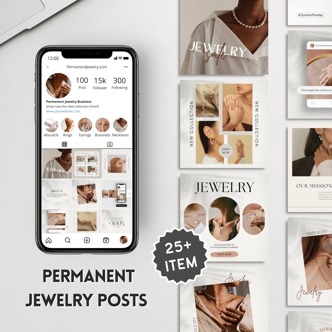 Editable Permanent Jewelry Instagram Posts Templates, Permanent Jewelry ...