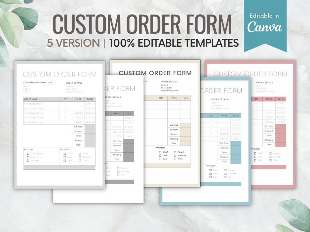 Order Form Template for Small Business, Invoice Template, Order Form ...