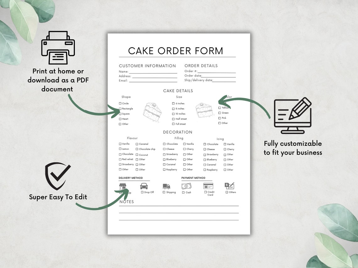 BAKERY BRANDING KIT, Cake Business Bundle, Bakery Business Forms Bundle ...