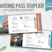 Editable Boarding Pass Template, Printable Airline Ticket, Plane ...