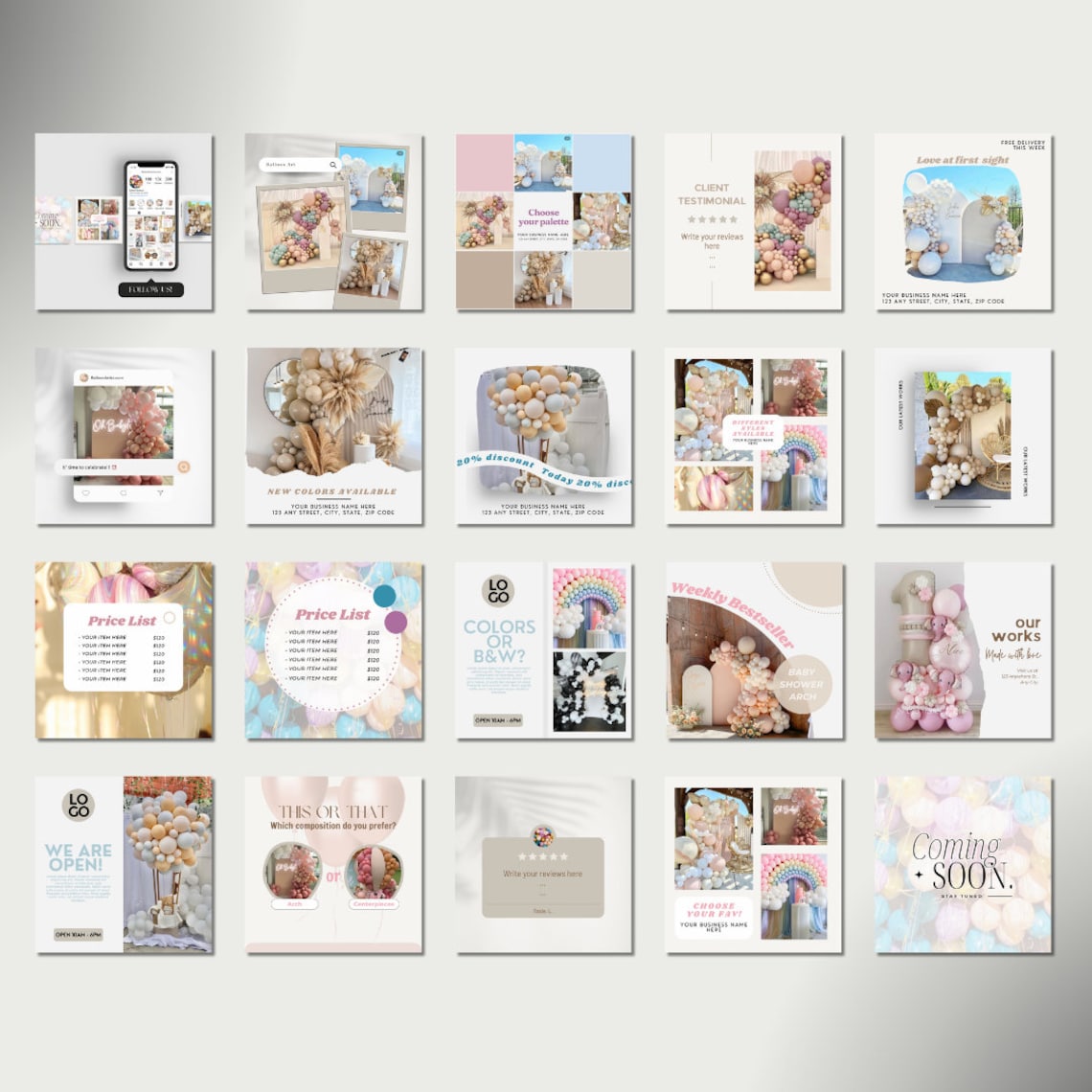 Balloon Decor Social Media Posts, Instagram, Facebook, Social Media ...