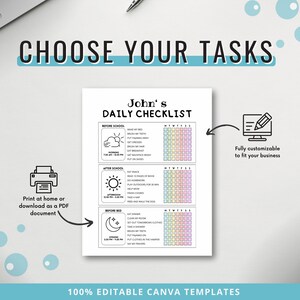 Editable Kids Chore Chart Bundle, Reward Allowance Behavior Consequence ...